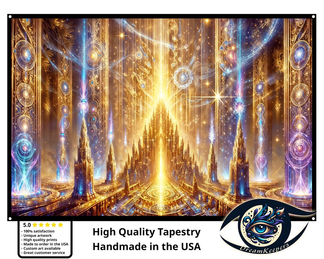 Akashic Temple of Light Tapestry, High Quality Wall-hanging, Wall Art ...