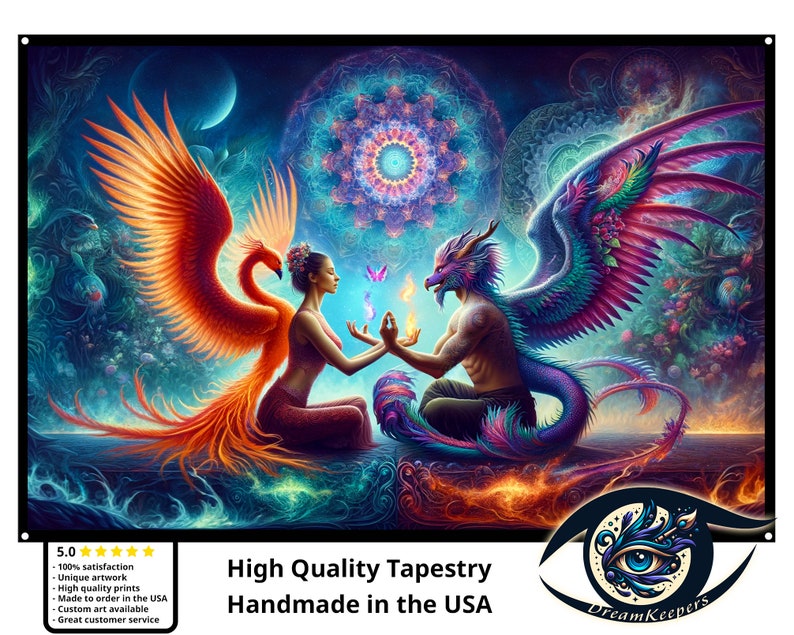 Tantric Couple Tapestry, Spiritual Ceremony Art, Home Deco - Etsy