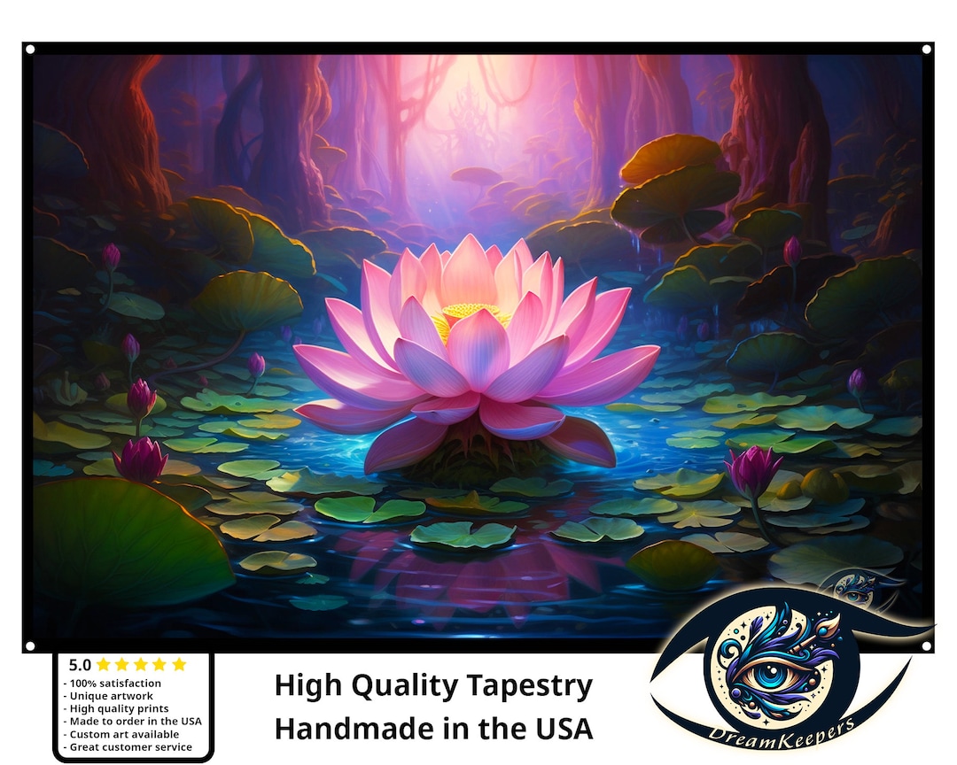Mystic Lotus Tapestry, Zen Yoga Studio Decor, Wall-hanging - Etsy