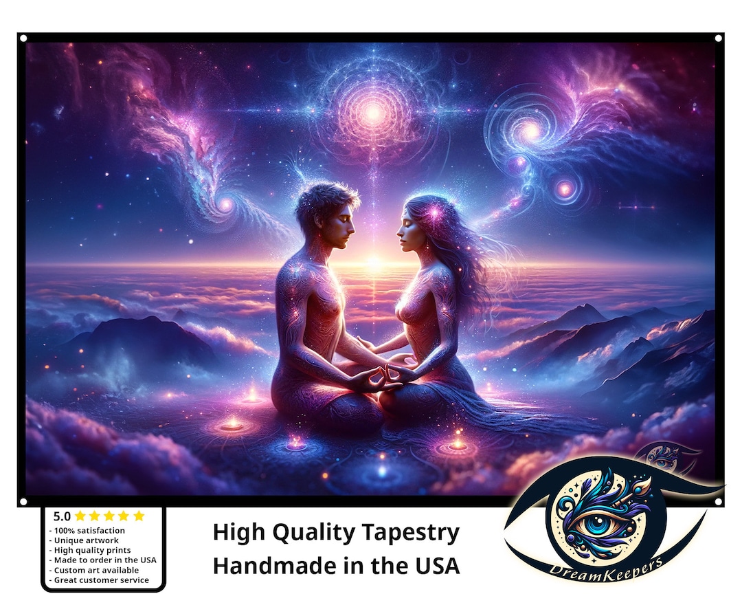 Tantric Art Tapestry, Tantra Couple Wall Art, Spiritual Tapestry, High ...