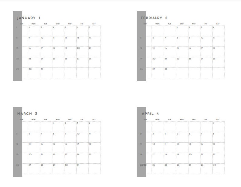2023 Printable Minimalist Calendar - Etsy