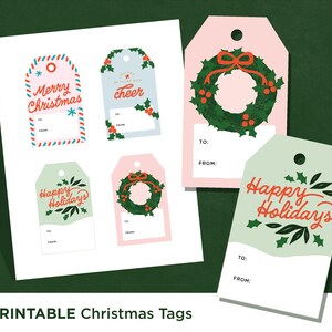 Printable Christmas Gift Tags | Digital Gift Tags | Happy Holidays Tags ...
