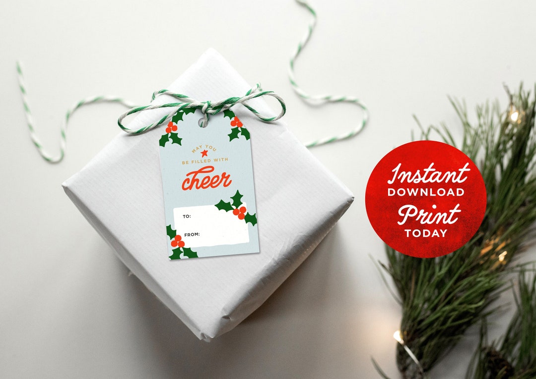 Printable Christmas Gift Tags | Digital Gift Tags | Happy Holidays Tags ...