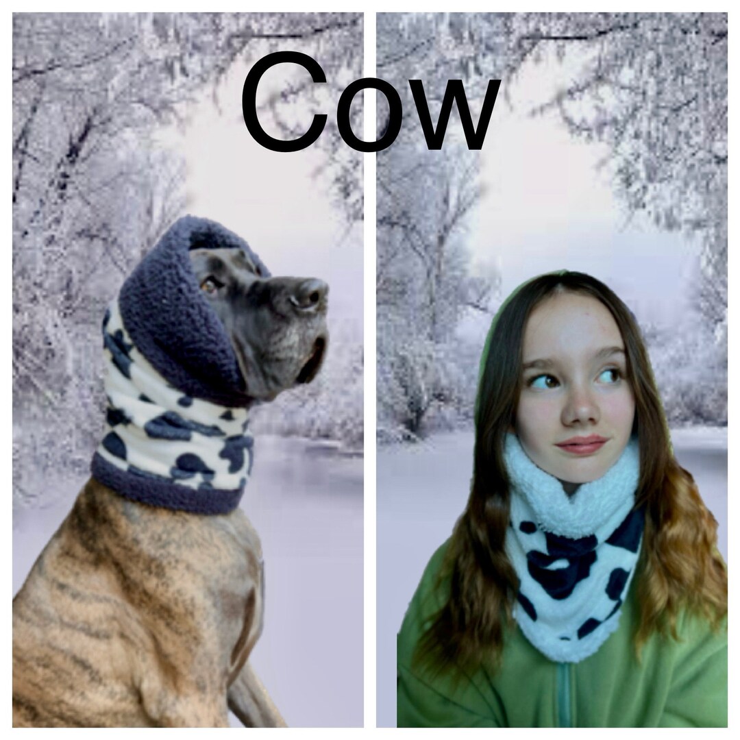 Reversible Animal Print, Sherpa Lined, Plush Fleece Dog/human Snood ...