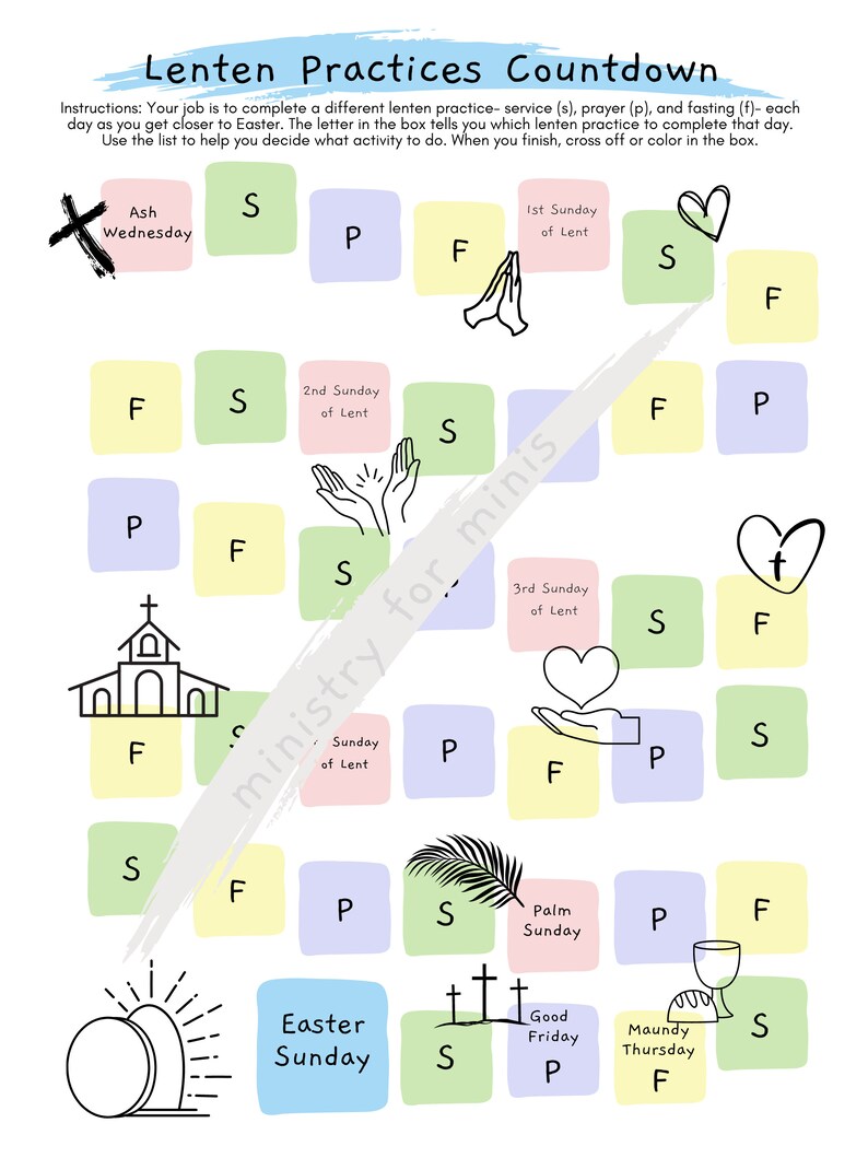 Lenten Practices Countdown: A Lent Activity for Family and - Etsy