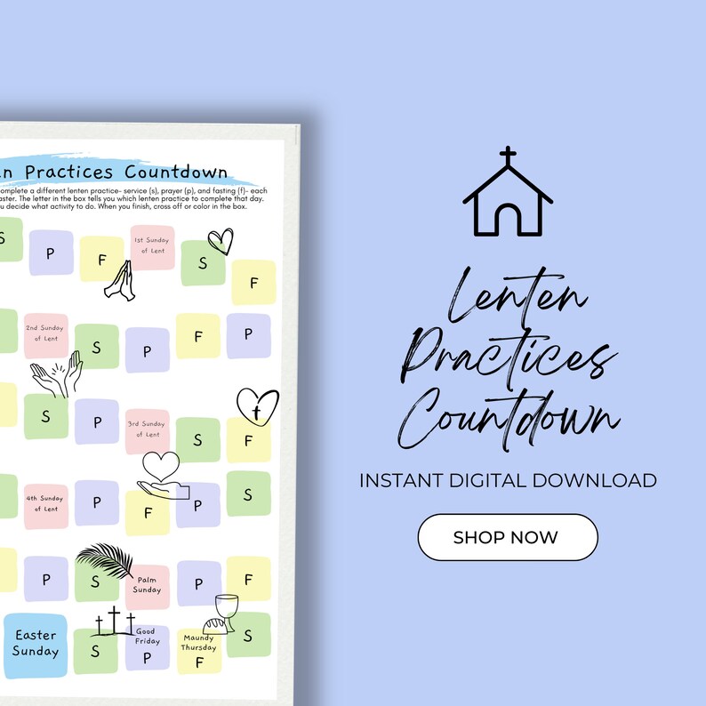 Lenten Practices Countdown: A Lent Activity for Family and - Etsy
