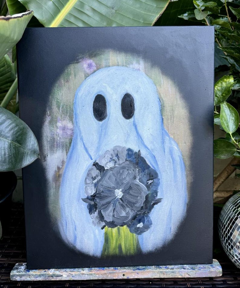 Ghost With Flowers - Etsy