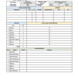 Daily Reports Construction Spreadsheet - Etsy