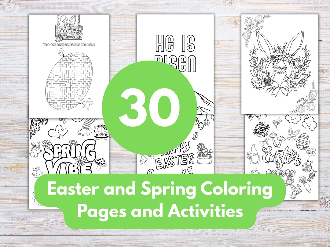 Easter Spring Coloring Pages and Activities for Kids (30 Pages) - Etsy