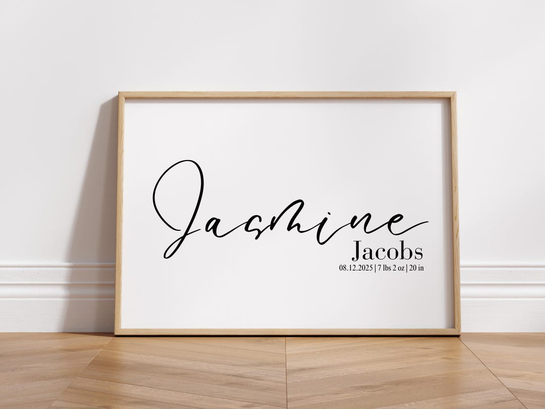Custom Baby Name Print, Baby Name Print, Nursery Wall Art, Custom ...
