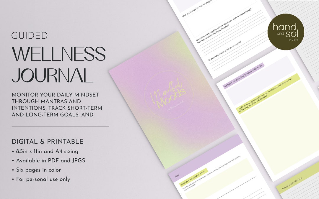 Mood Journal, Digital PDF Download, Self-help, Therapy Guide, Wellness ...
