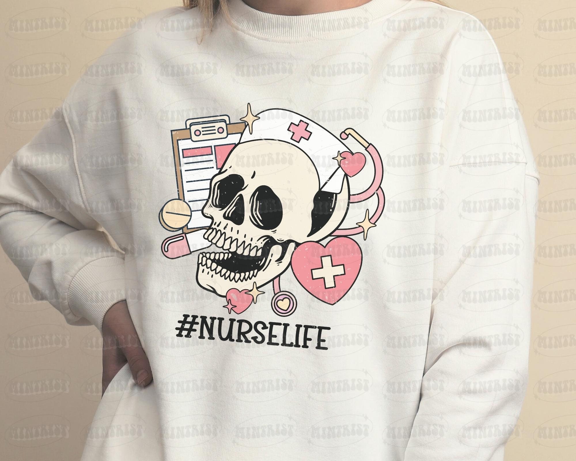 Nurse Life Skeleton PNG, Medical Assistant, Digital Download, Skeleton ...