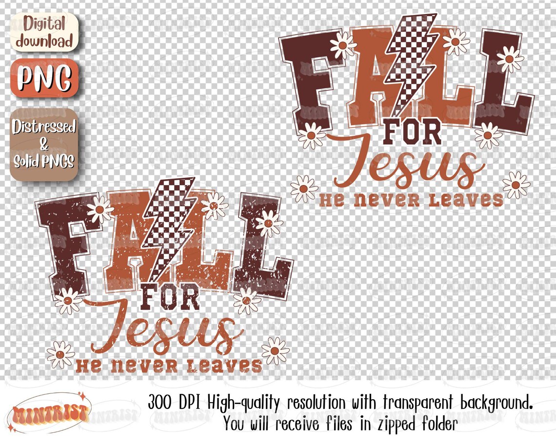 Fall for Jesus Png, Falling for Jesus Png, Autumn Season, Sublimation ...