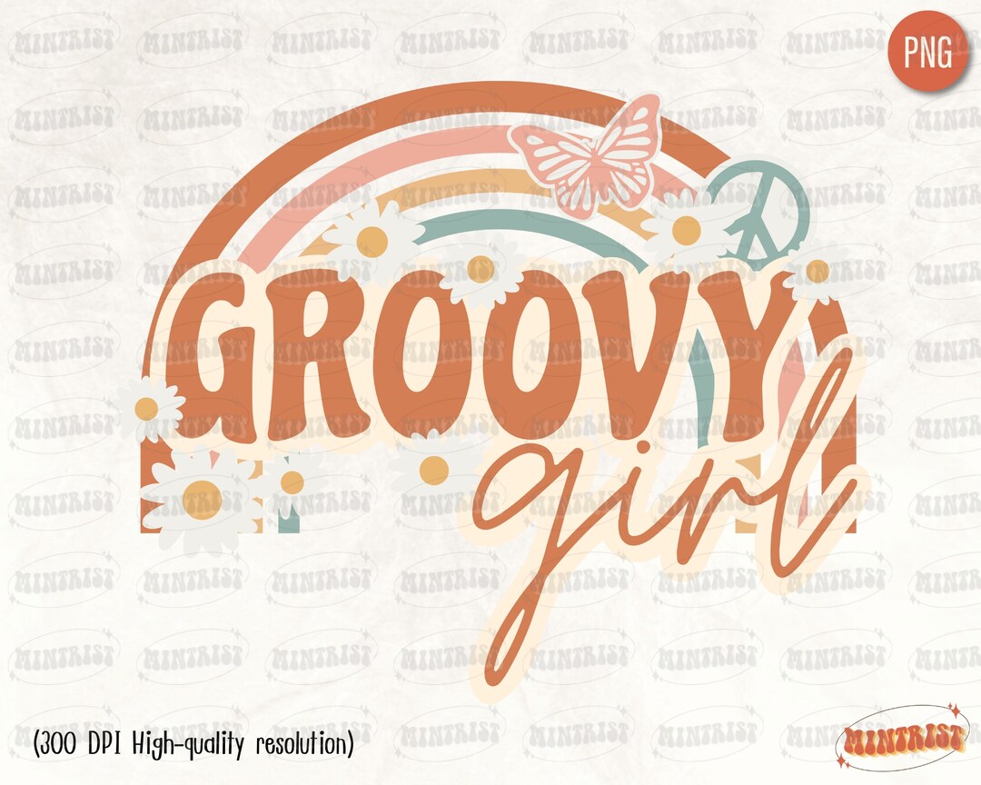 Retro Rainbow Groovy Girl PNG, Birthday Groovy, Birthday Squad, Digital ...
