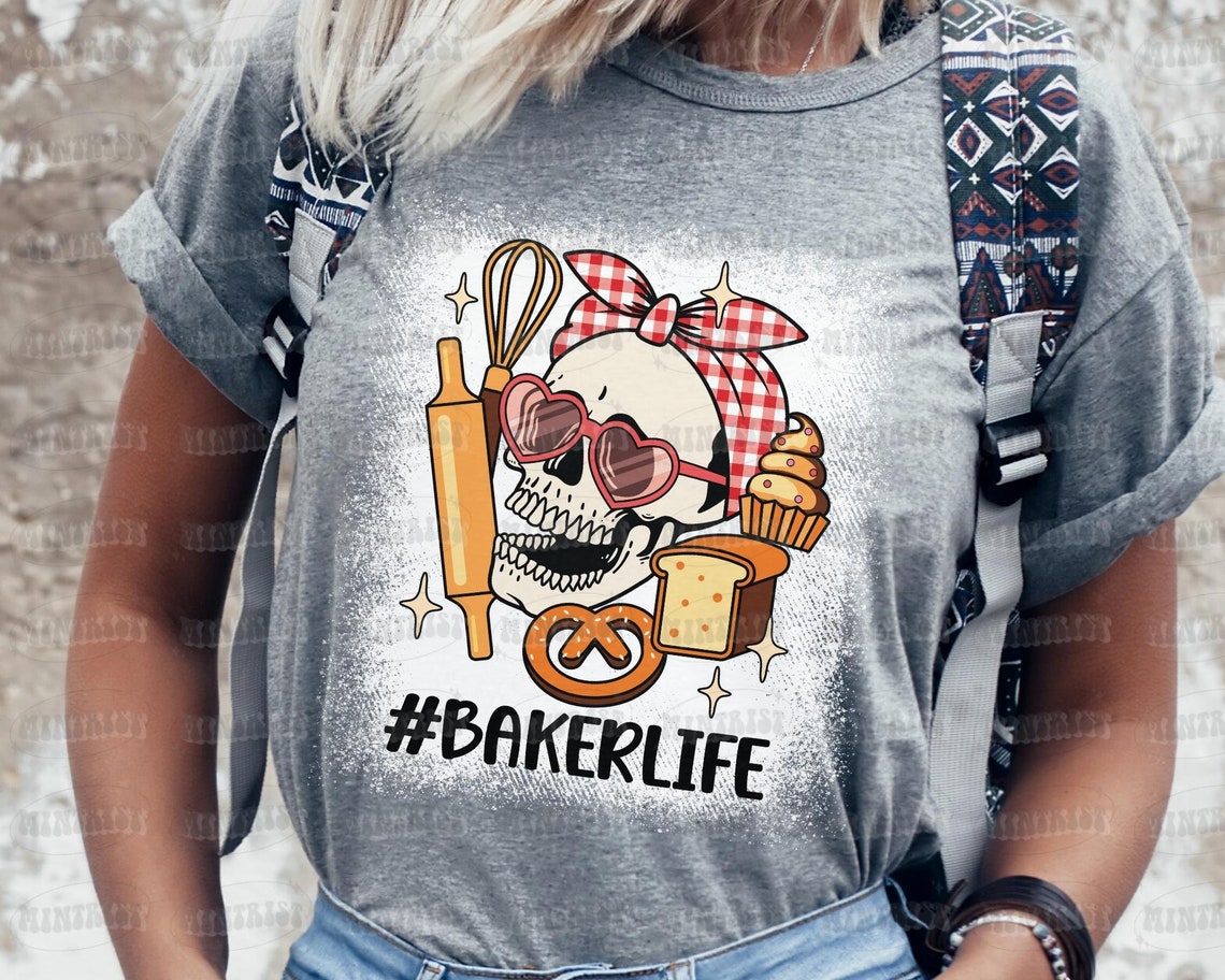 Baker Life Skeleton PNG Funny Bakery Maker Skull Digital - Etsy