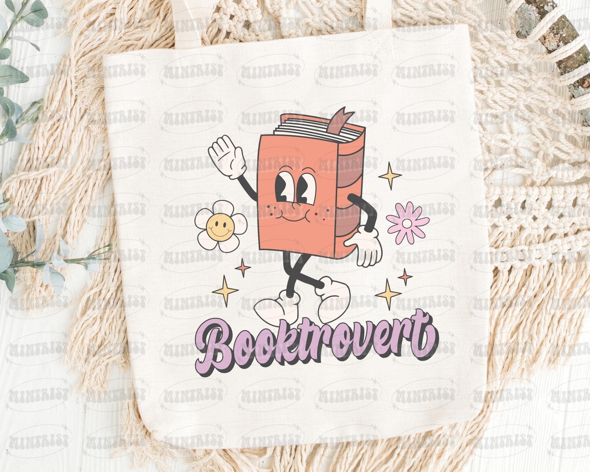 Retro Booktrovert PNG Groovy Reading Books Quotes Digital - Etsy