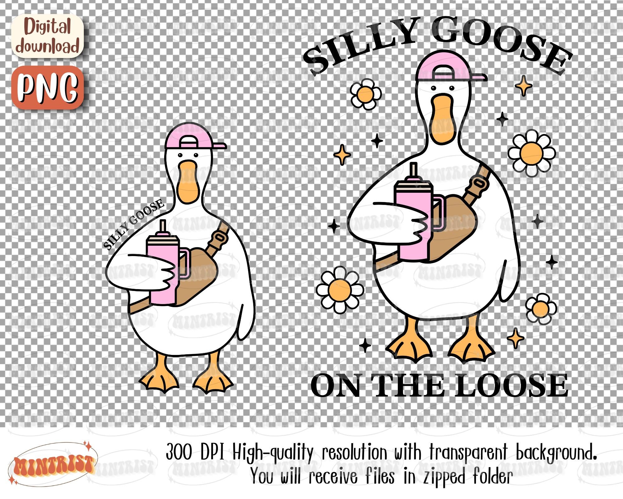 Silly Goose PNG, Silly Goose on the Loose, Trendy PNG, in My Silly ...