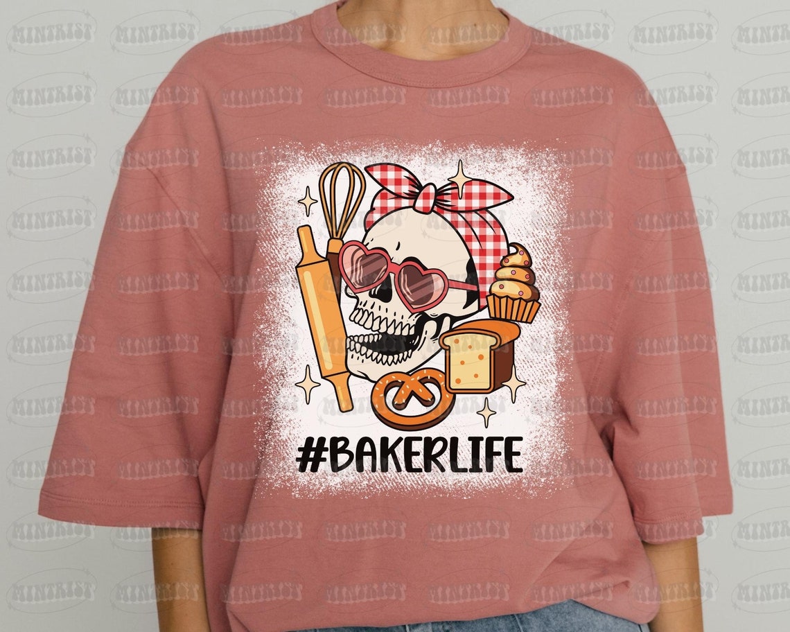 Baker Life Skeleton PNG Funny Bakery Maker Skull Digital - Etsy
