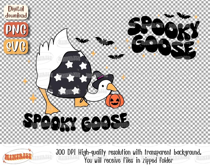 Spooky Goose Svg Silly Goose Svg Silly Goose on the Loose - Etsy