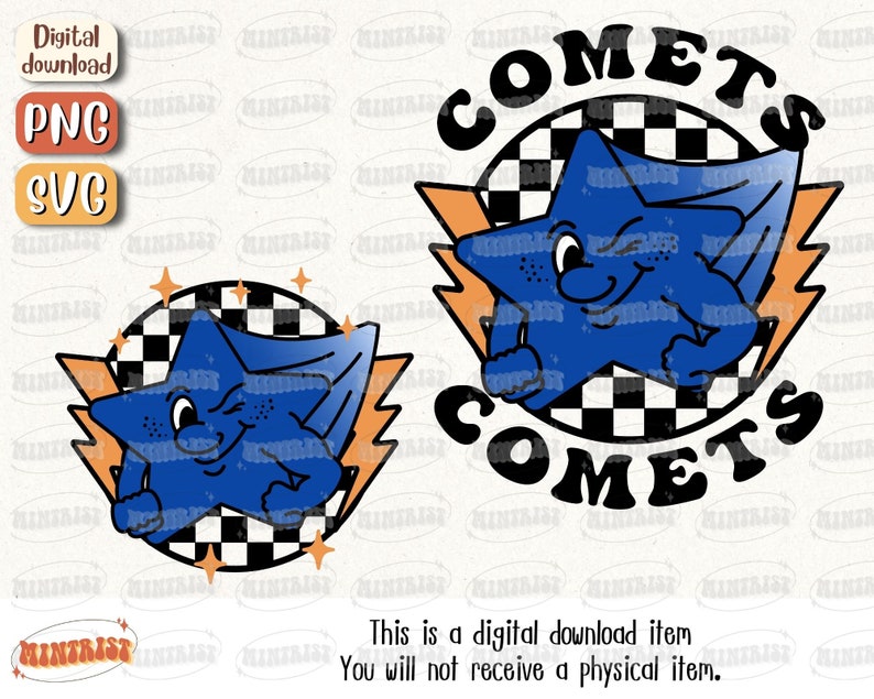 Comets Mascot Svg, Comets Svg, Star Mascot Png, Comets Football Png ...