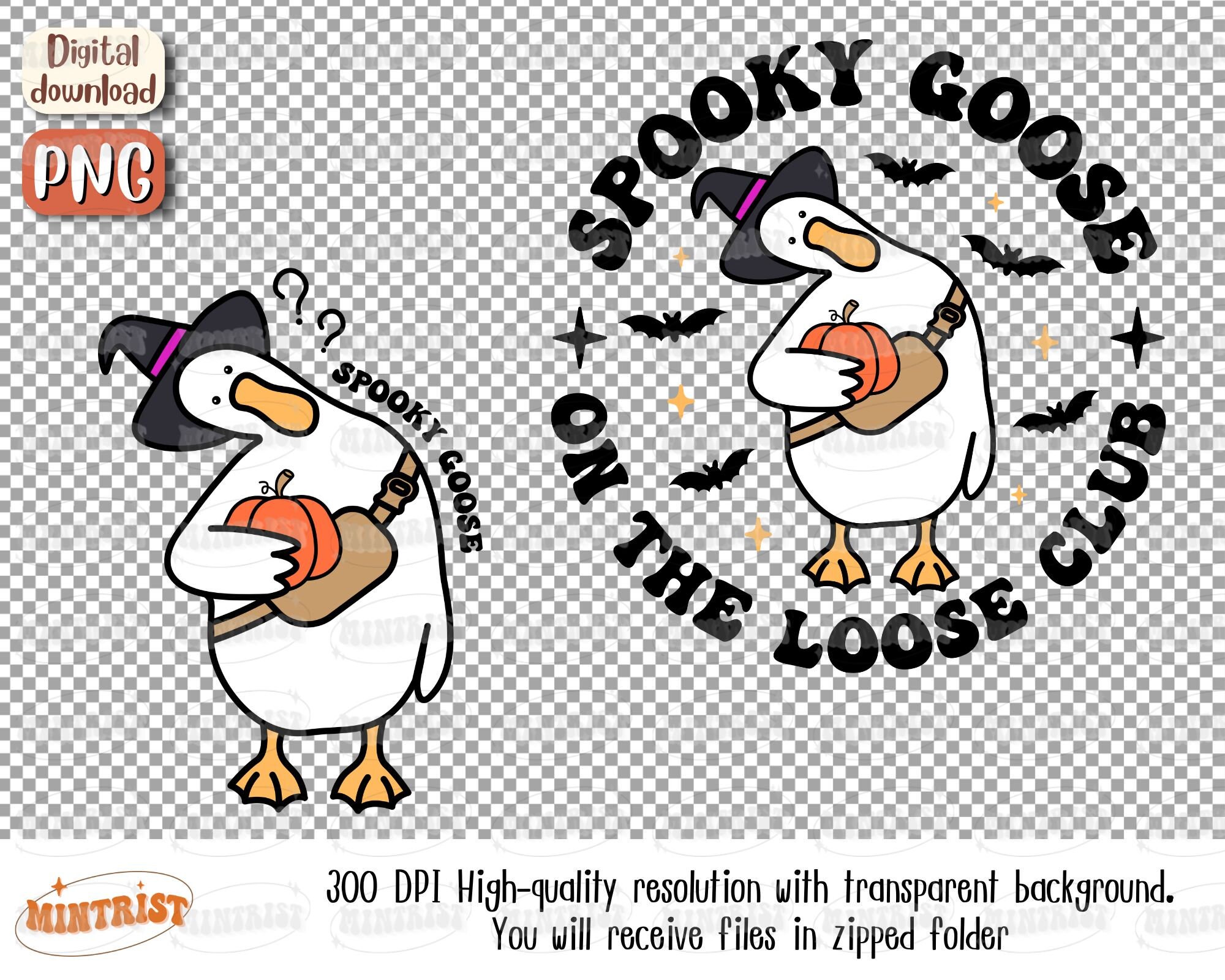 Spooky Goose PNG, Silly Goose on the Loose, Silly Goose, Trendy PNG, in ...