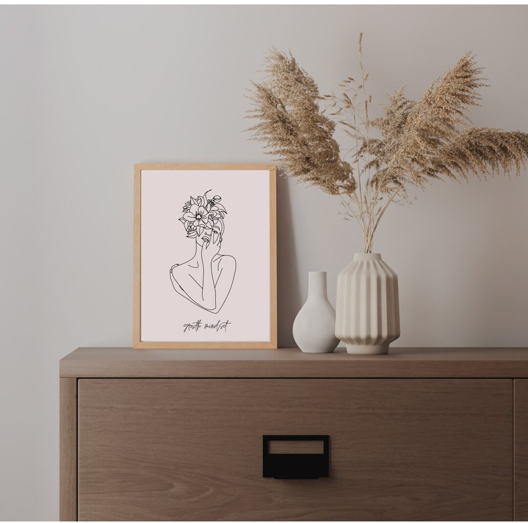 Growth Mindset, Aesthetic Quote Wall Art, Minimalist Wall Decor, Boho ...