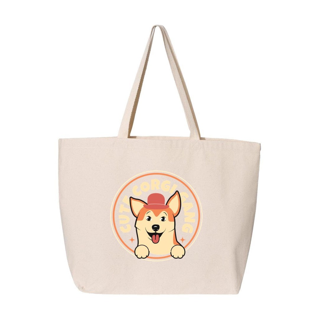 Cute Corgi Gang Jumbo Tote Bag, Corgi Bag, Cute Puppy Bag, Corgi Lovers ...