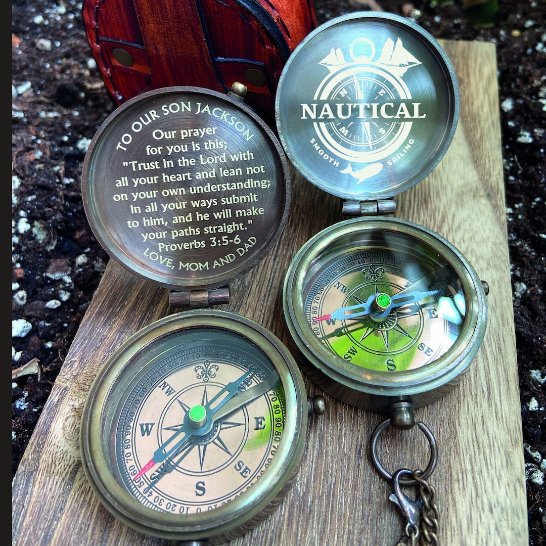 Engraved Compass, Baptized Gift, Christmas Present, Fathers Day Gift ...