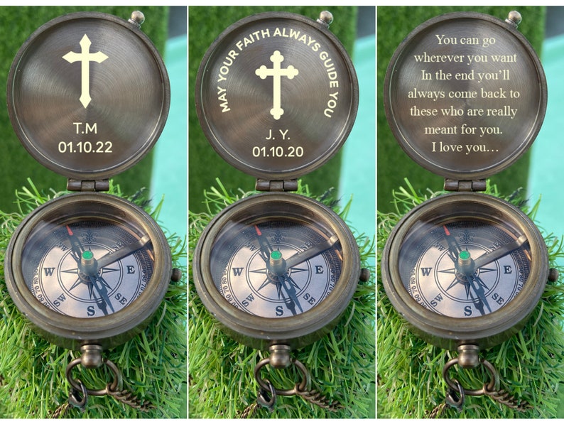 Baptism Compass, First Holy Communion Compass, Engraved Compass for ...