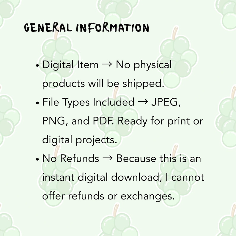 Sweet Vine Green Grape Seamless Pattern, Hand-drawn Fruit Digital Paper ...