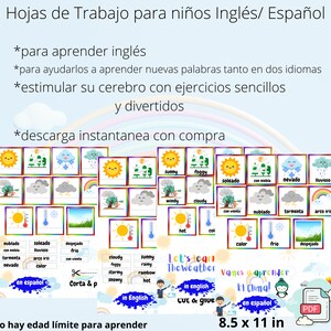 Printable Worksheets / Let's Learn the Weather/ Kids/ 4 Sheets PDF ...