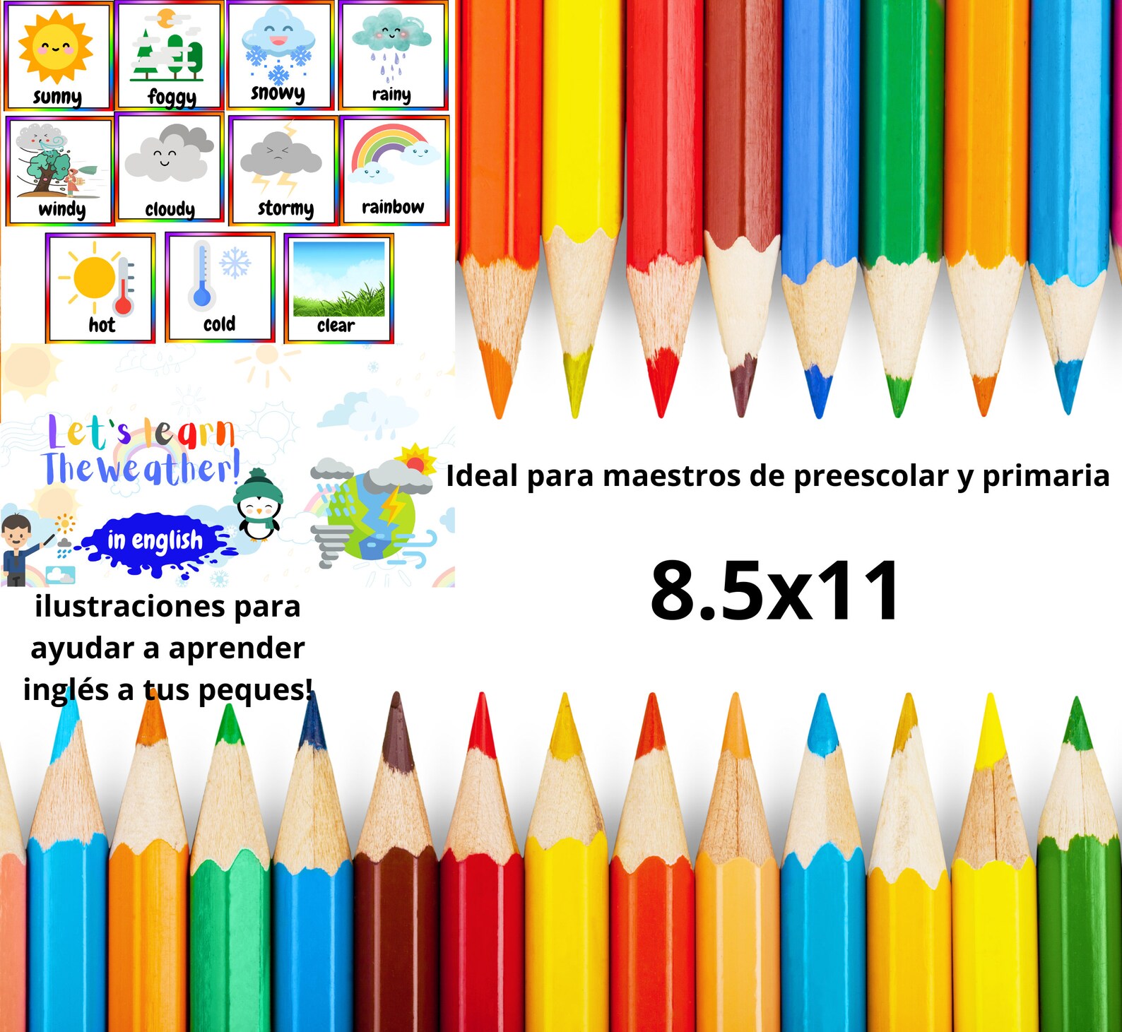 Printable Worksheets / Let's Learn the Weather/ Kids/ 4 Sheets PDF ...