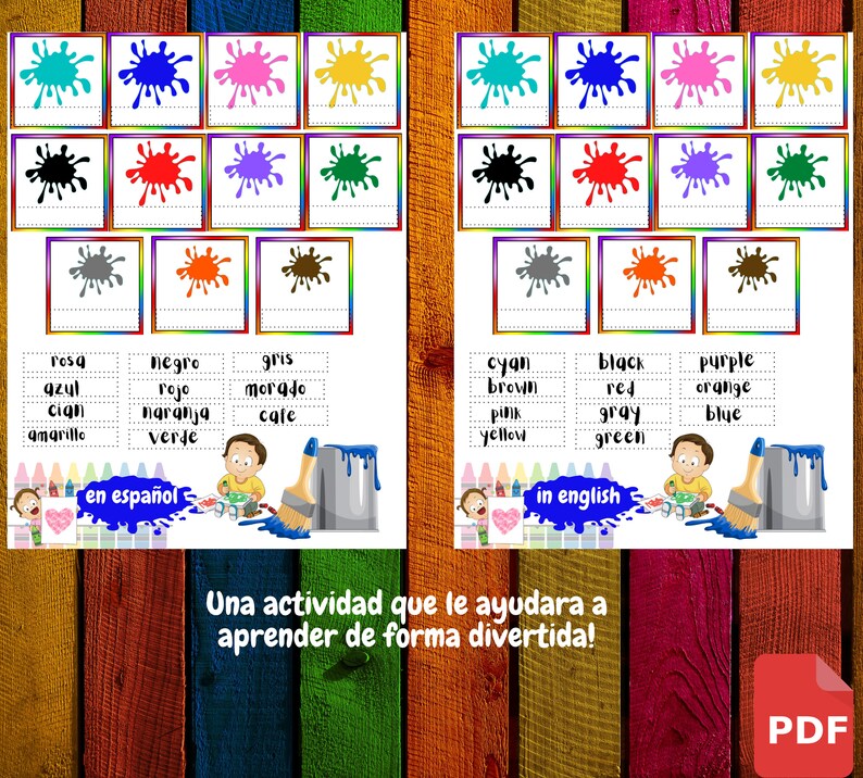 Worksheets to Learn Colors in English / Children / 8.5 X 11 in 4 Sheets ...