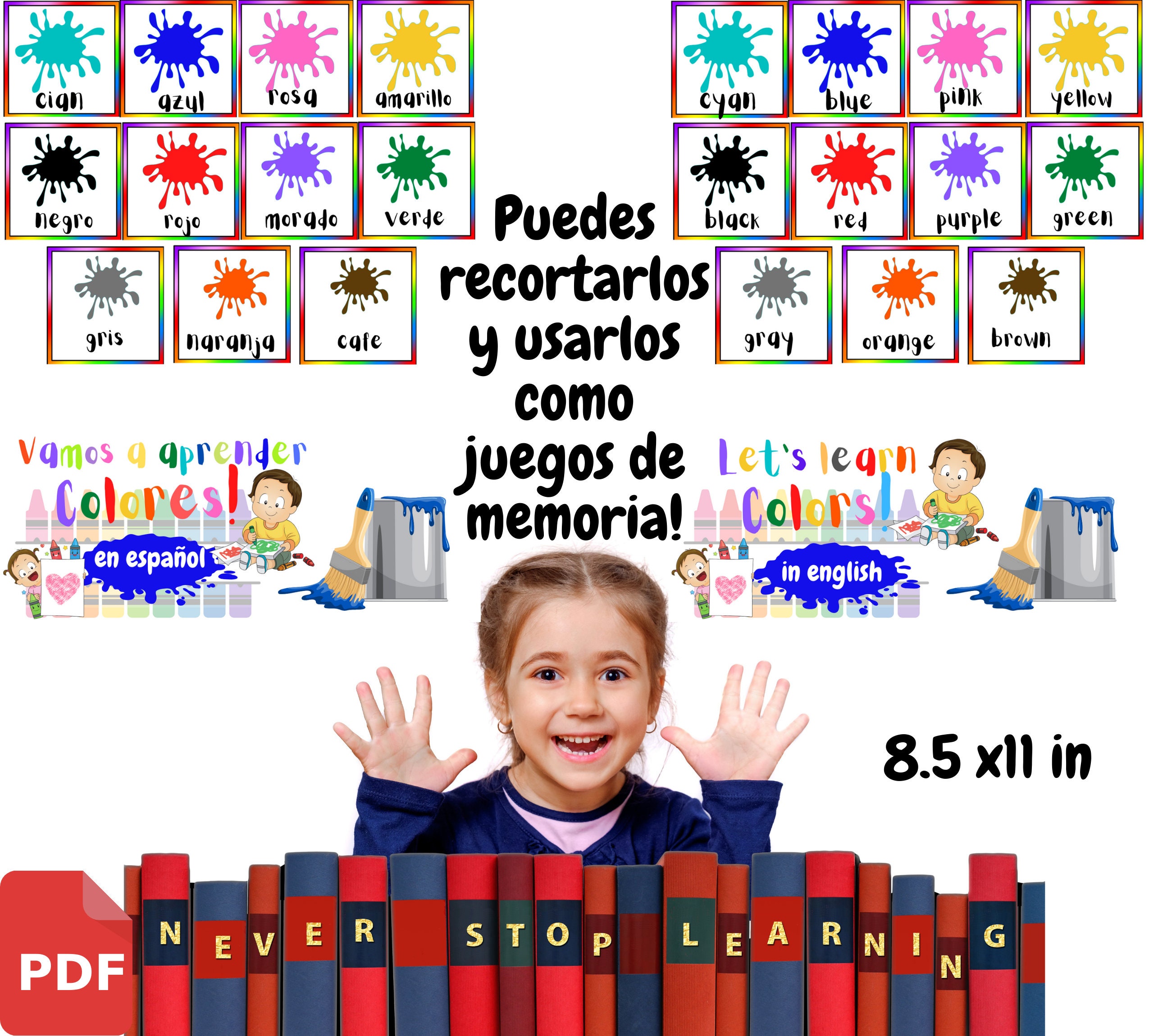 Worksheets to Learn Colors in English / Children / 8.5 X 11 in 4 Sheets ...