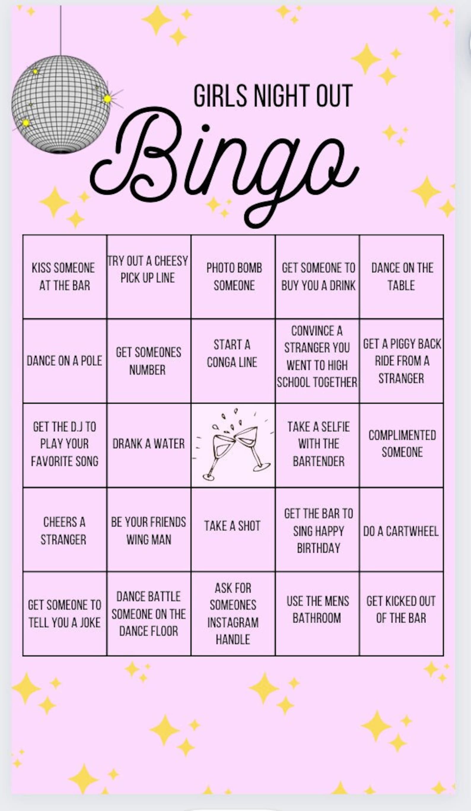 15 Printable Girls Night Out Bingo Cards 8.5 X 11 GNO Party Bingo ...