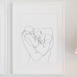 Double Trouble, Twin Babies Line Drawing, Nursery Prints, Baby Decor ...
