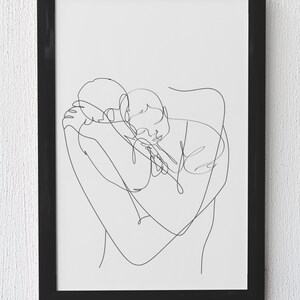 Double Trouble, Twin Babies Line Drawing, Nursery Prints, Baby Decor ...