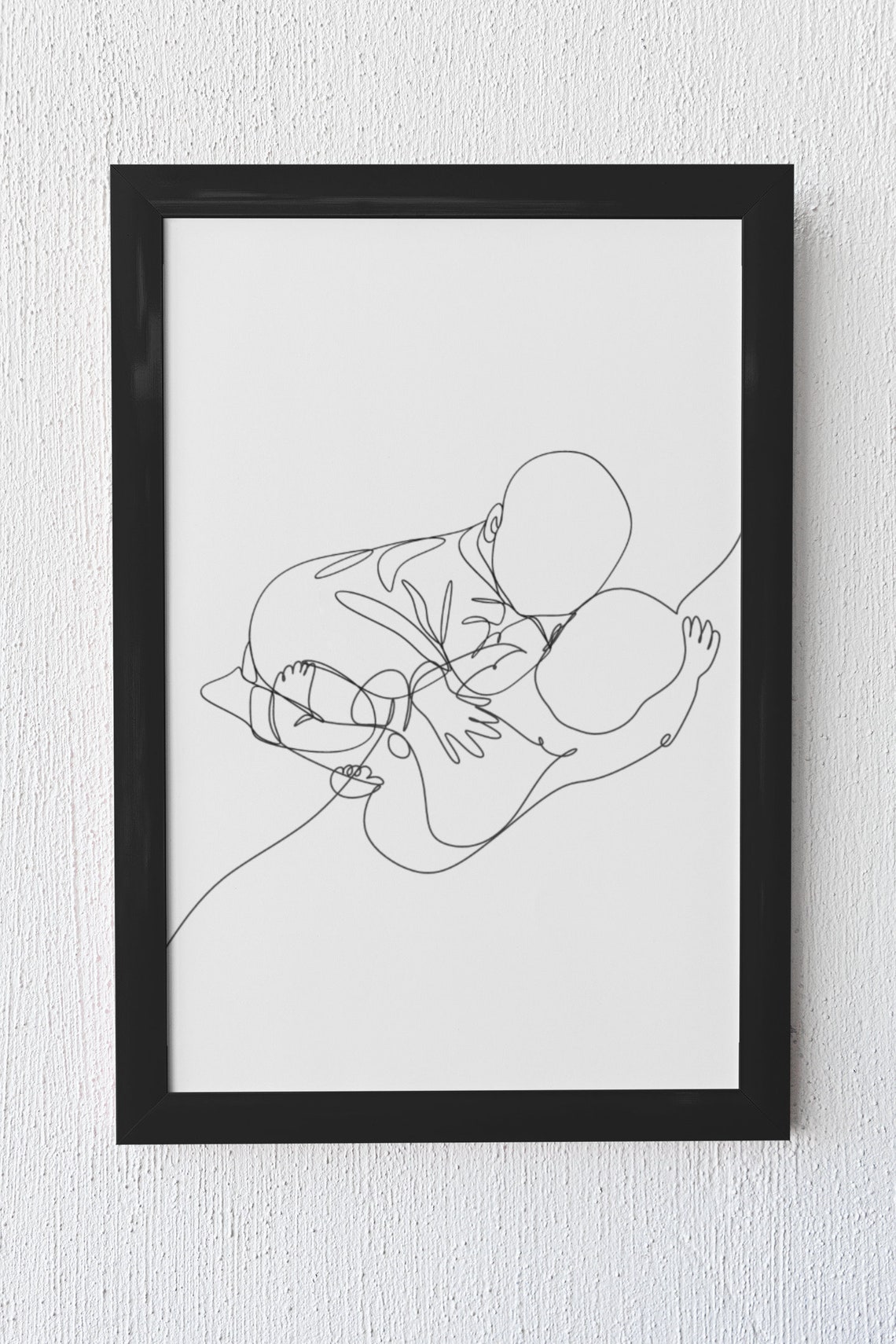 Double Trouble, Twin Babies Line Drawing, Nursery Prints, Baby Decor ...