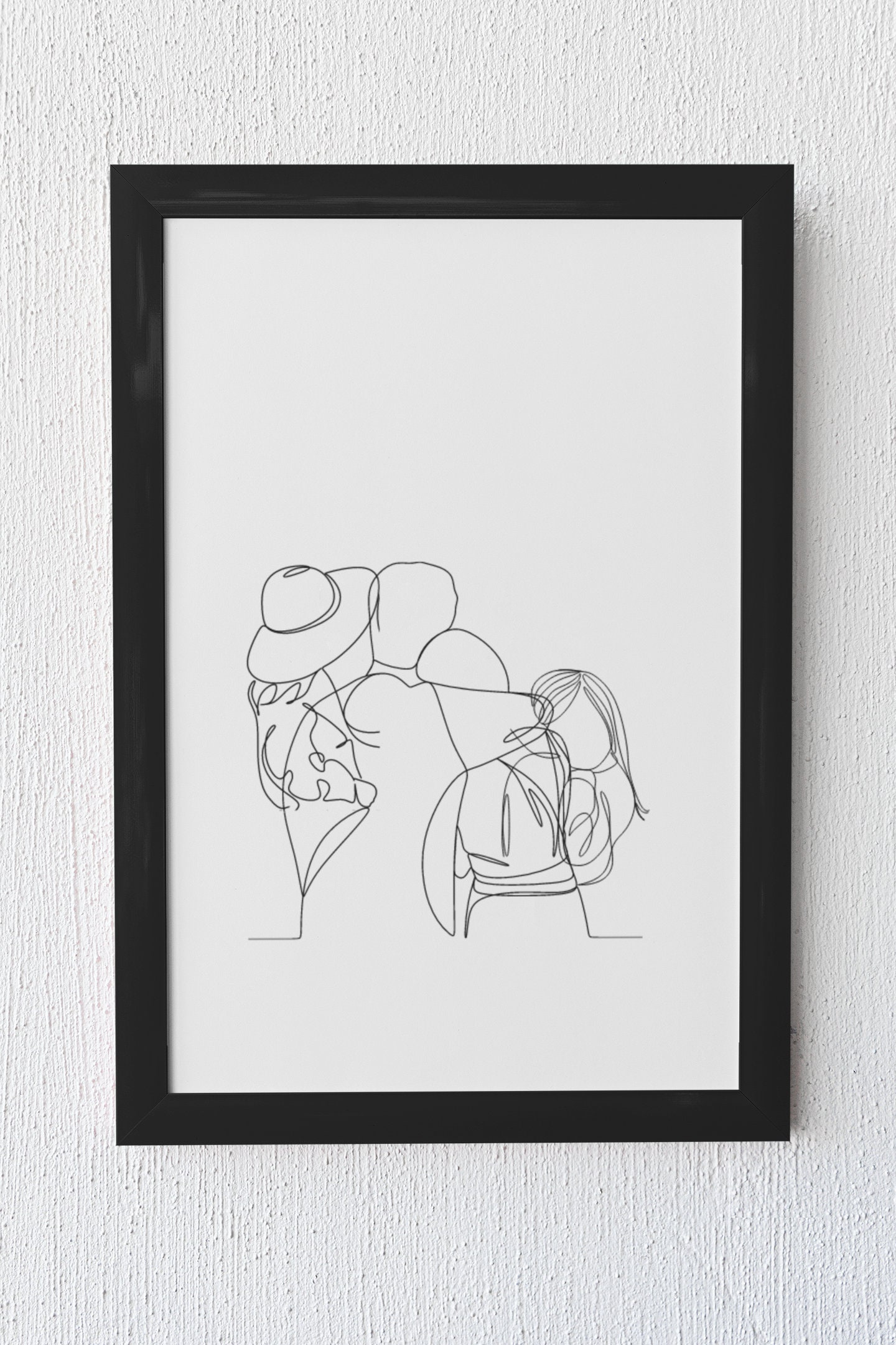 Family of 4, Family Line Art, Family Portrait, Line Drawing, Family ...