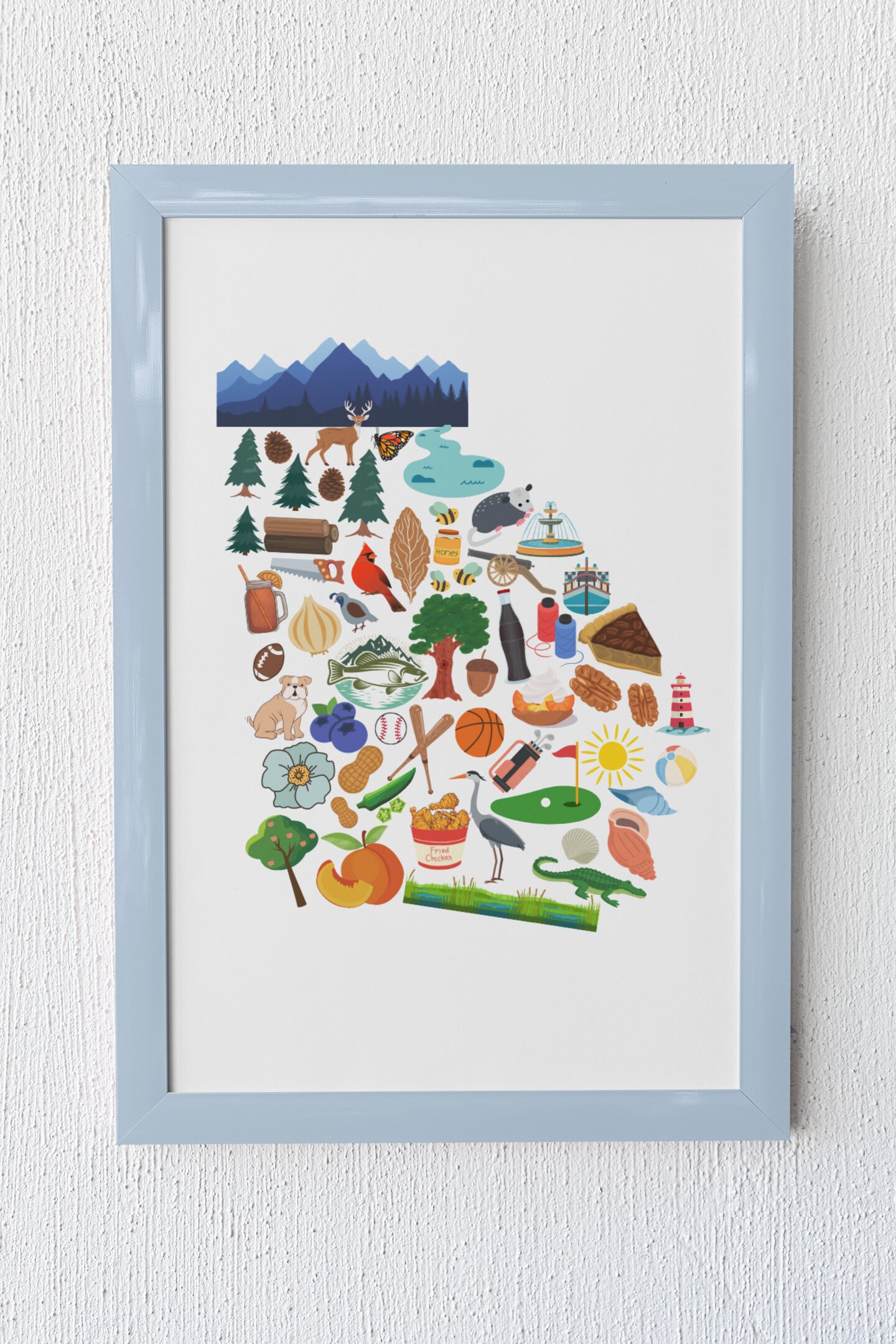 State Map Prints, Georgia Print, Home State Art, Going Away Gift ...