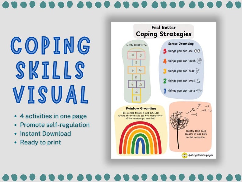 Instant Download Print Ready Coping Skills Visuals Calming Corner ...