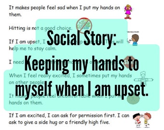 Keeping My Hands to Myself Social Story - Etsy