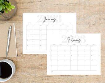 Printable Calendar 2022 Digital Monthly Planner 2022 Instant Download ...