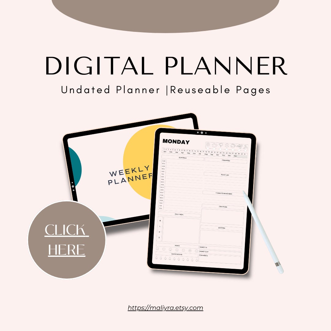 Digital Daily Planner Downloadable - Etsy