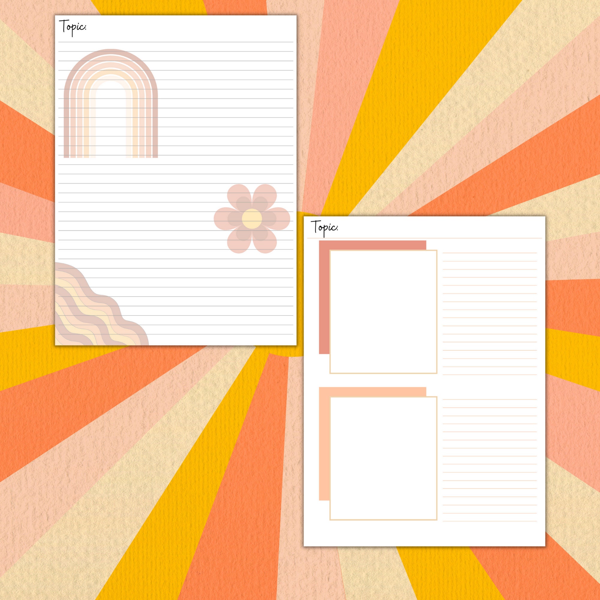 Retro Notes and Study Planner College Study Planner College Note Taking ...