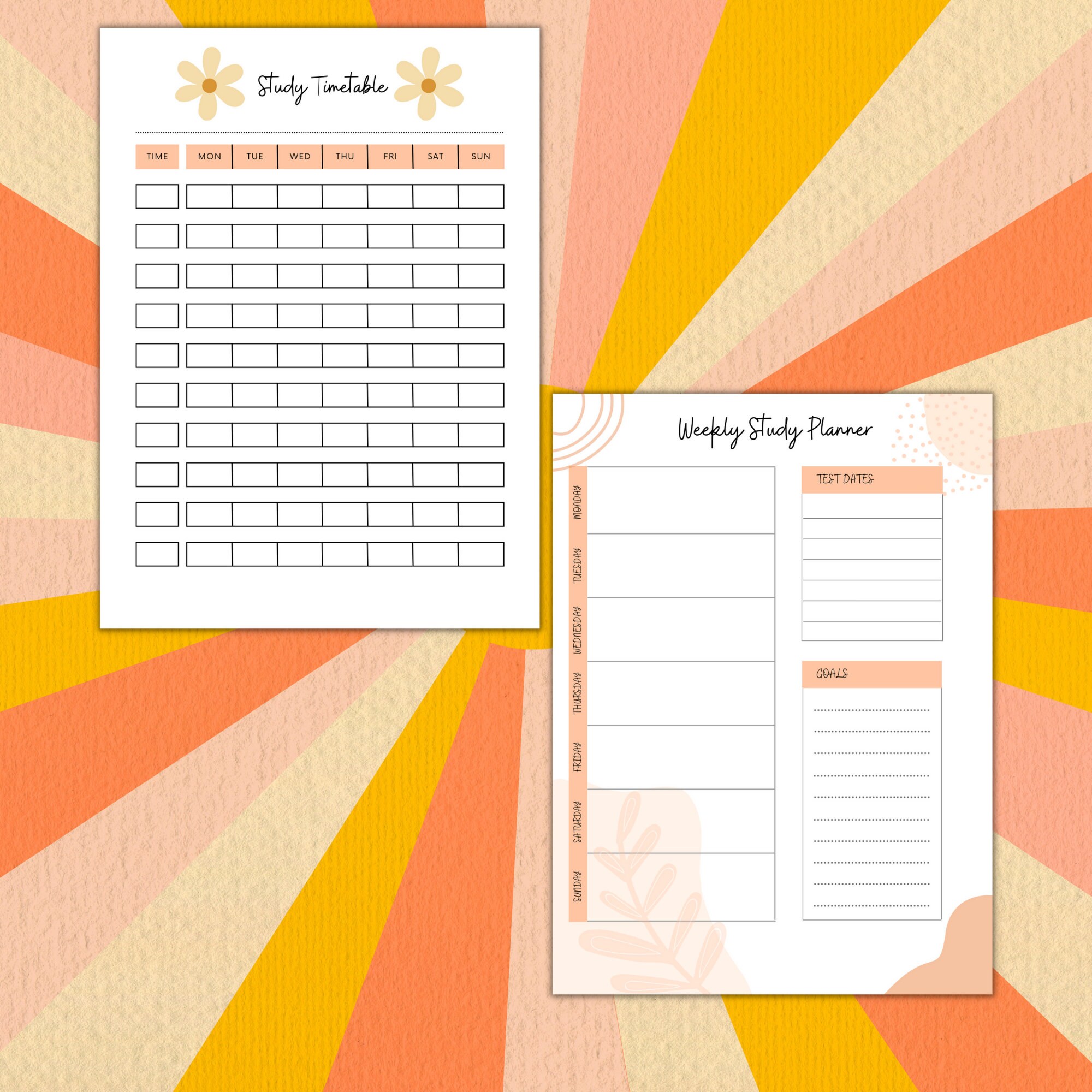 Retro Notes and Study Planner College Study Planner College Note Taking ...