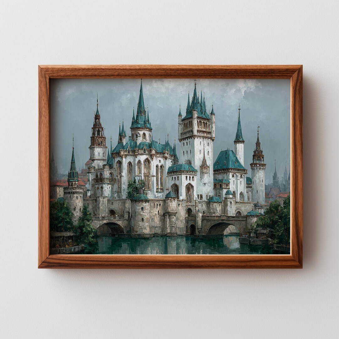 Futuristic Cathedral Art Print – Gothic Castle, Moody Neutral Decor ...