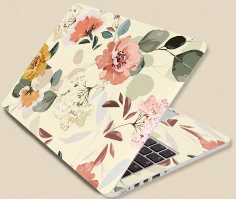 Laptop Sticker | Laptop Skin | Floral Laptop Sticker | Laptop Protector ...
