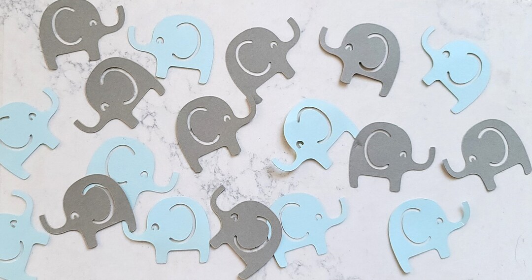 Baby Shower Confetti Elephant Confetti Boy Baby Shower Blue Elephant ...