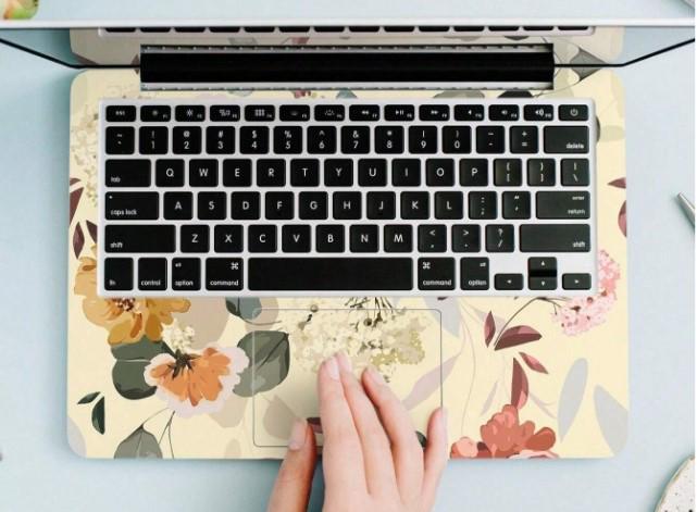 Laptop Sticker | Laptop Skin | Floral Laptop Sticker | Laptop Protector ...